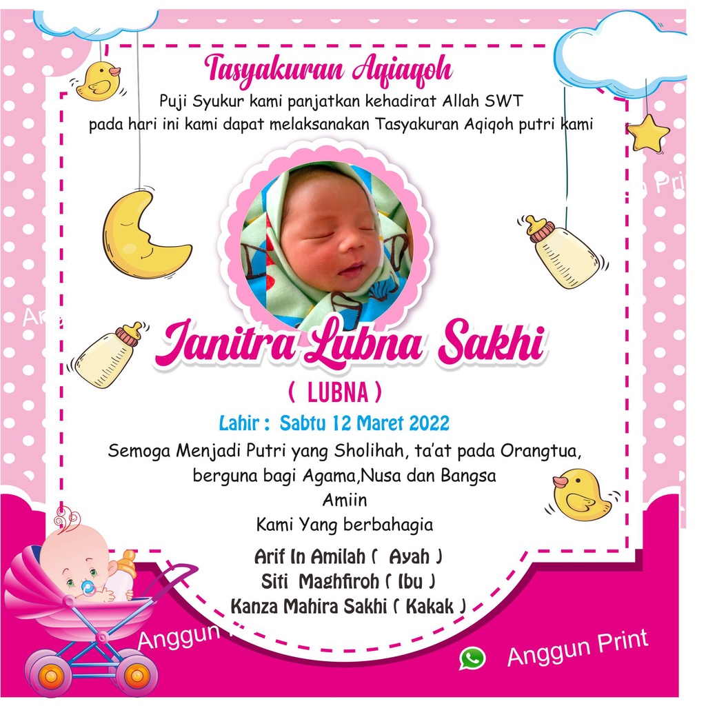Jual KARTU UCAPAN AQIQAH - SAMIR DUS BERKAT - AQIQOH - LAHIRAN | Shopee ...