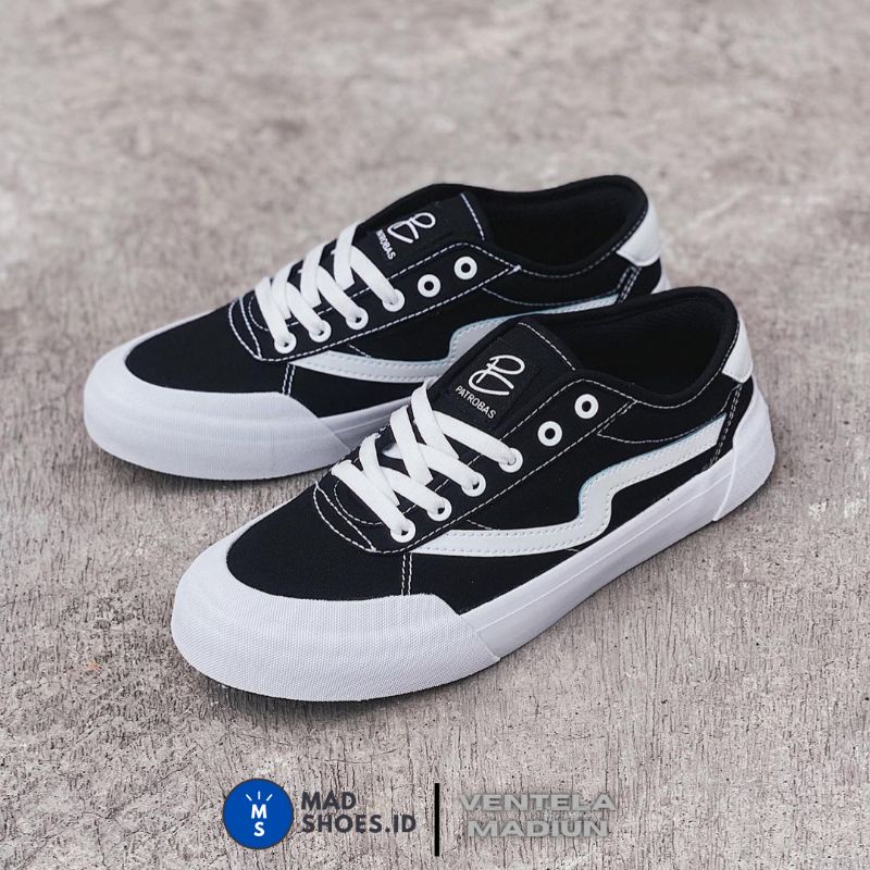 Jual Patrobas New Ivan Low Black White | Shopee Indonesia