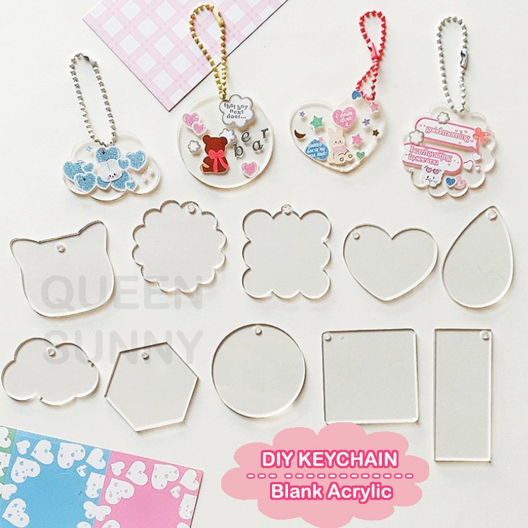 Jual BAHAN GANTUNGAN KUNCI AKRILIK POLOS / CLEAR BLANK ACRYLIC KEYCHAIN ...