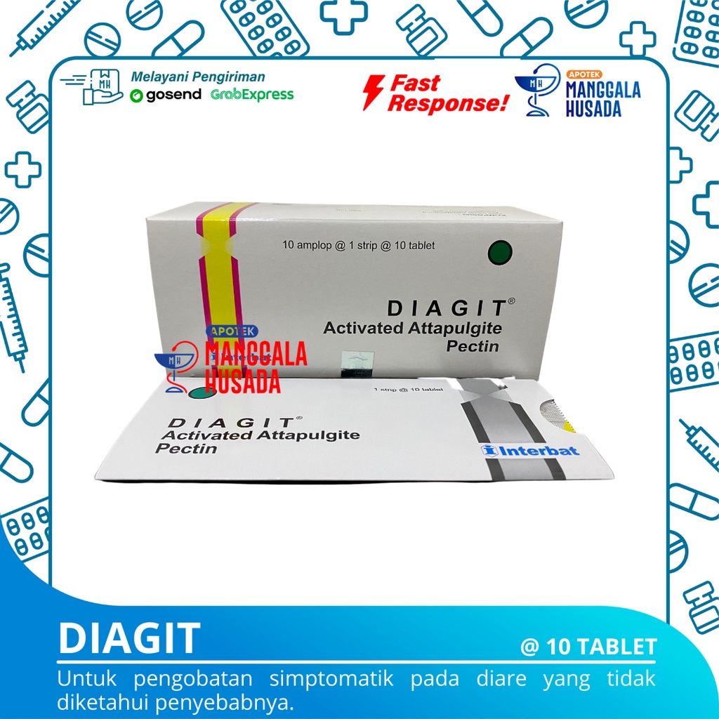 Jual DIAGIT ACTIVATED ATTAPULGITE PECTIN @ 10 TABLET | Shopee Indonesia