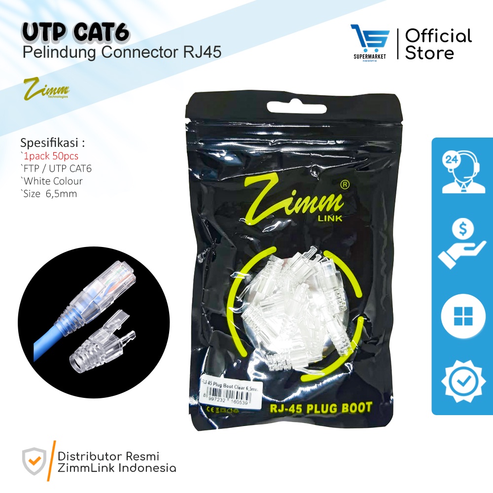 Jual Plug Boot Excellent 6,5mm Plugboot RJ45 UTP FTP /STP CAT 6 1Pack ...