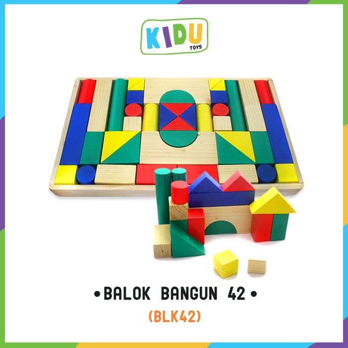 Jual Mainan Balok Anak Balok Bangun 42 Kidu Toys | Shopee Indonesia