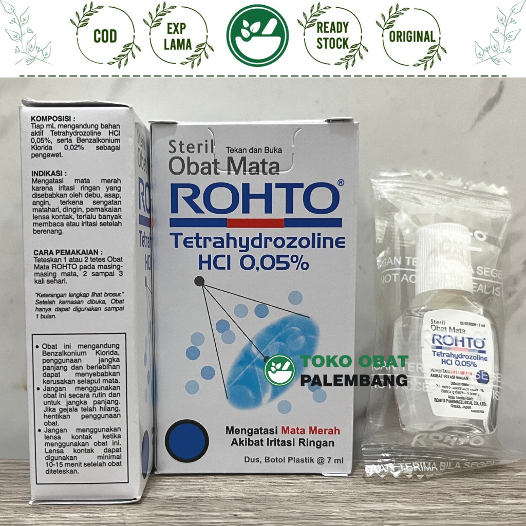 Jual ROHTO OBAT TETES MATA STERIL 7ml TETES MATA ROHTO EYE DROPS ...