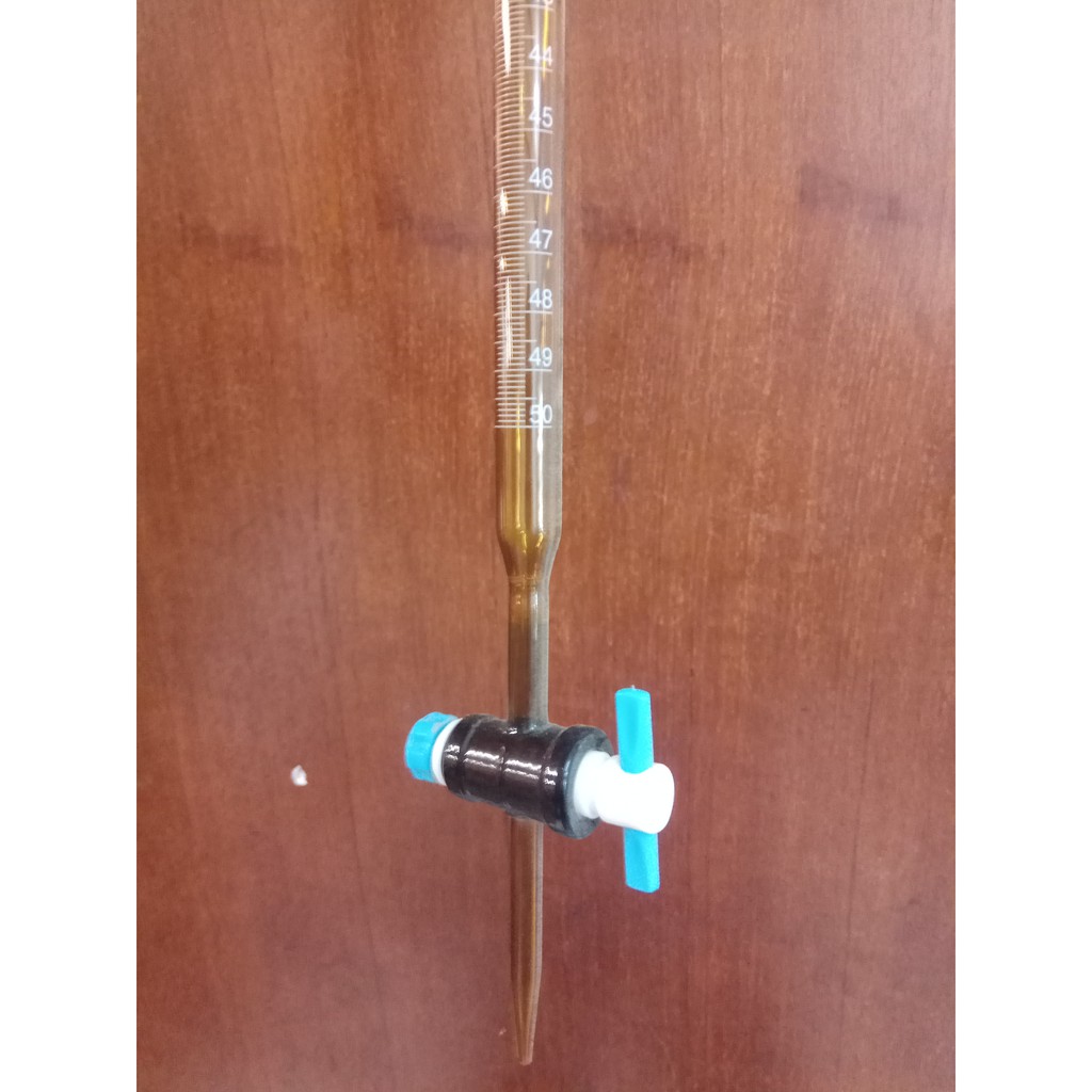 Jual HERMA Burette Brown Glass 50 ml, with straight Teflon/PTFE | Buret ...