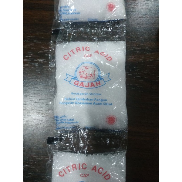 Jual CITRUN CITRIC ACID CAP GAJAH PER SACHET SITRUN | Shopee Indonesia