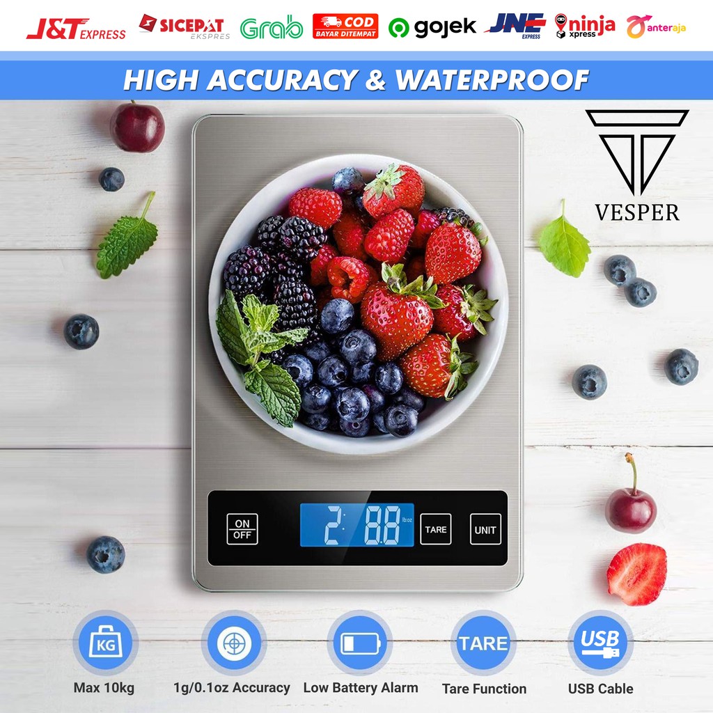 Timbangan dapur digital USB 10kg / kitchen scale / timbangan kopi USB ...