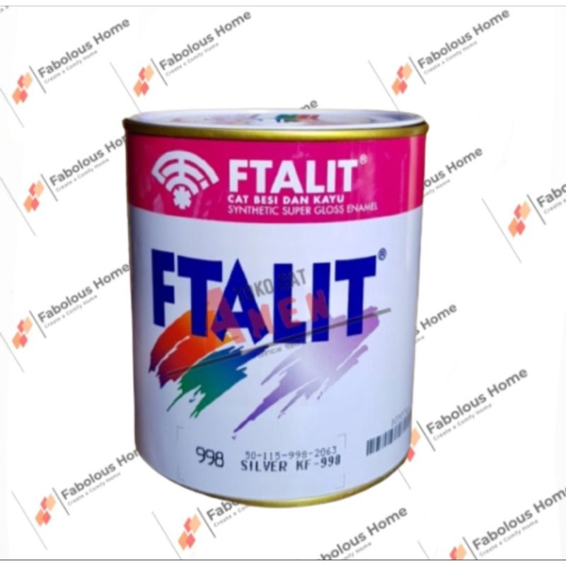 Jual Cat Ftalit Silver 998 metalic 1 kg can cat minyak kayu besi ...