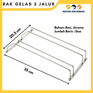 Jual Rak Gelas Wine Gantung 2 Jalur Tempat Gelas Mini Bar Mewah | Shopee Indonesia
