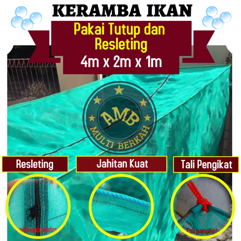 Jual Keramba Ikan Tutup Resleting Kerambah Ikan Bahan Kasa Ukuran 4m x ...