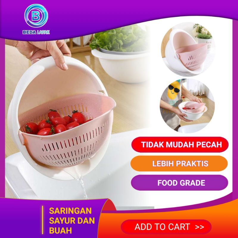 Jual Saringan Buah Dan Sayur Baskom Saringan Plastik Sayuran Dan Buah ...