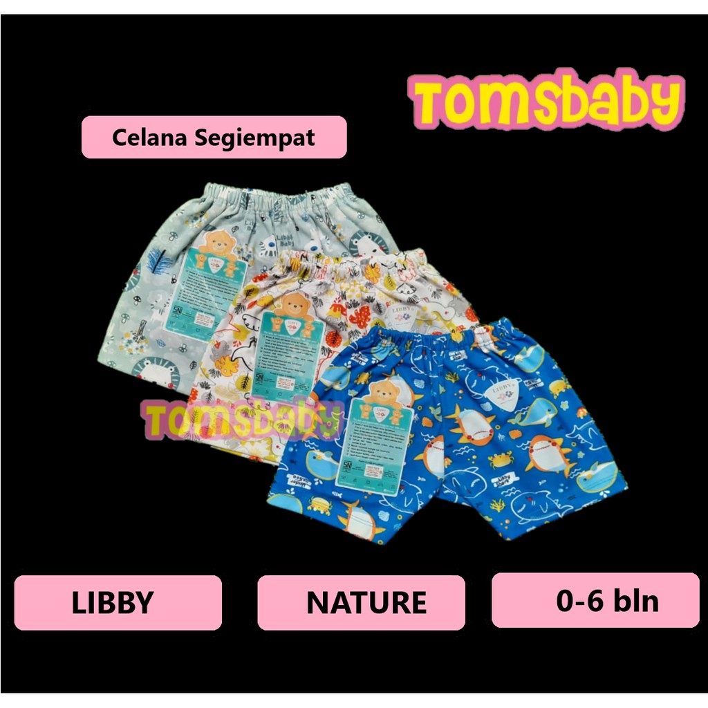 Jual LIBBY 3pcs Celana Pendek Segiempat MOTIF (0-6bln) | Shopee Indonesia