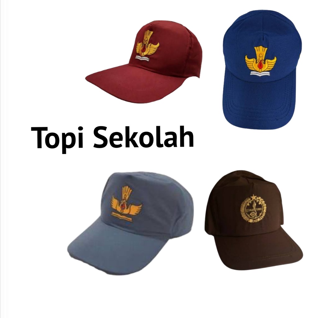 Jual Topi SD SMP SMA SMK Topi Sekolah Seragam Sekolah Logo Bordir ...
