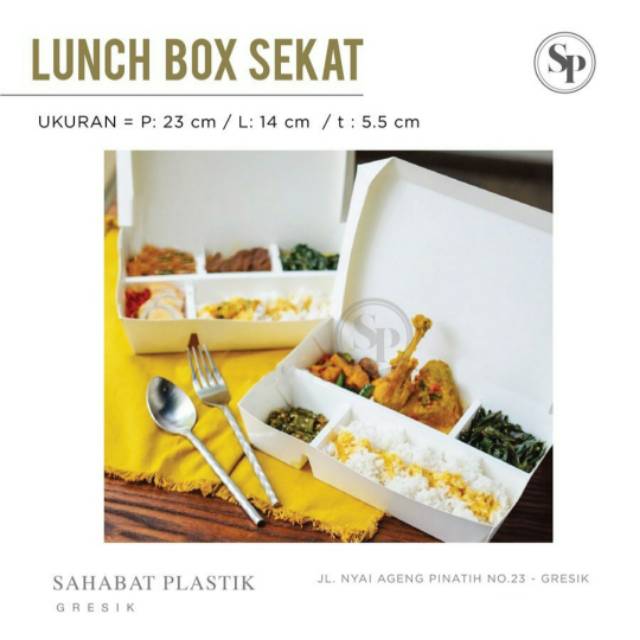 Jual 25PCS PAPER LUNCH BOX SEKAT 5 (Tempat Makan Kertas Wadah Makanan ...