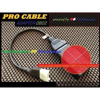 Jual adapter kabel obd2 dlc motor honda ecu socket 16 pin to 4 pin dlc ...