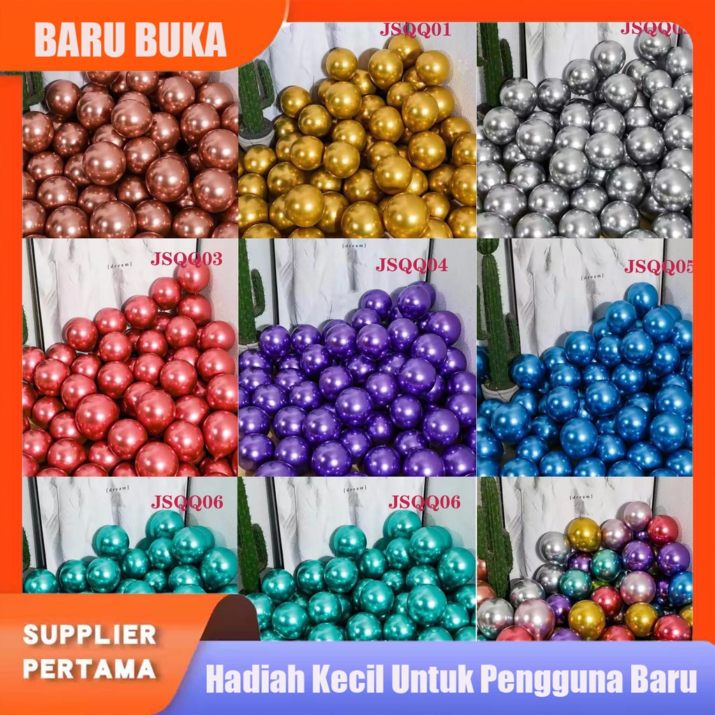 Jual Balon Logam 10 Inch Lateks Balon Pesta Ulang Tahun Pernikahan ...