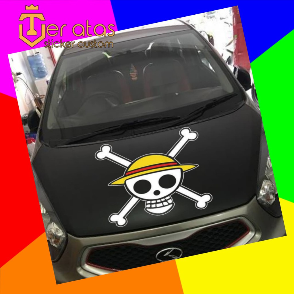 Jual STICKER BAJAK LAUT TOPI JERAMI / LUFFY / ONE PIECE , KAP MOBIL ...