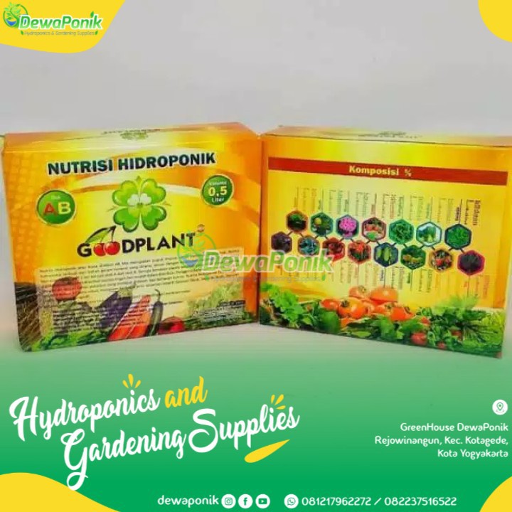 Jual AB MIX GOODPLANT PUPUK NUTRISI HIDROPONIK 0,5 LITER SAYURAN DAUN ...