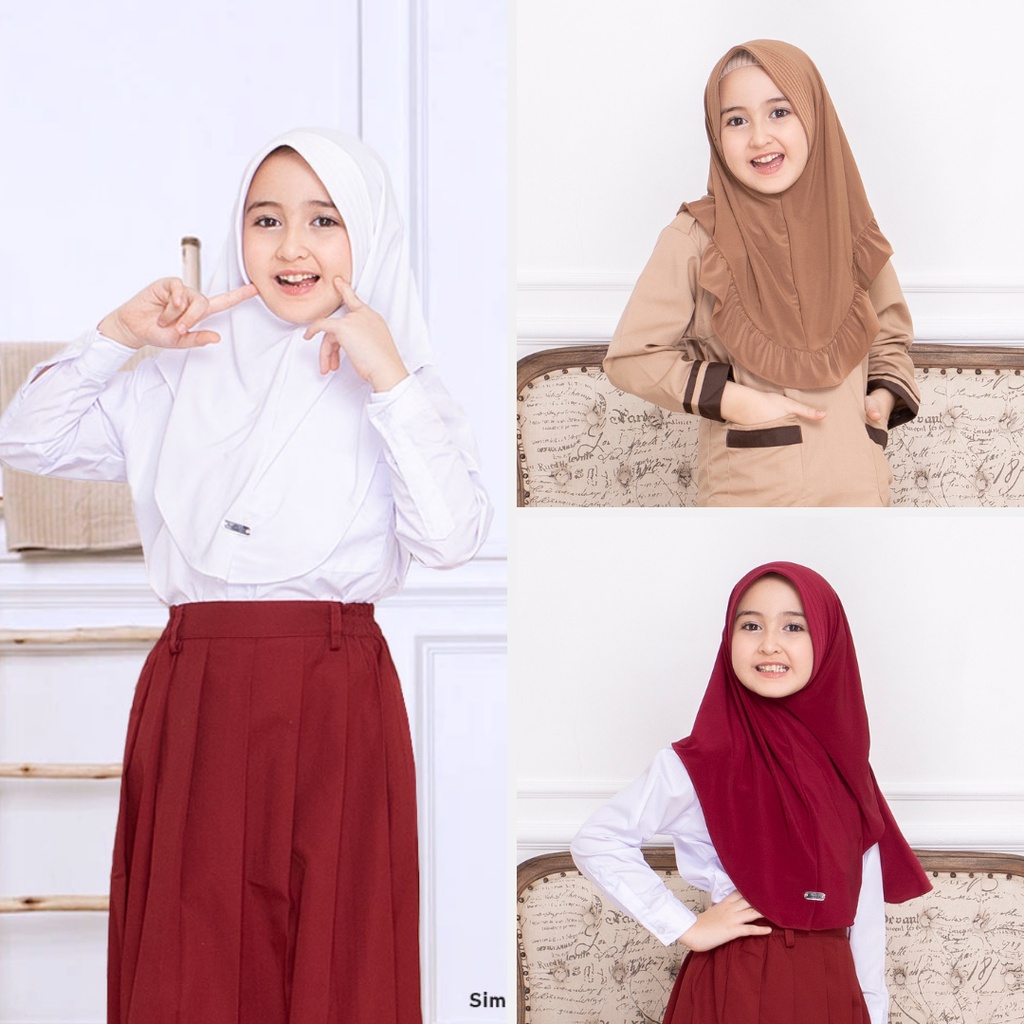 Jual Hijab Jilbab Instan Sekolah Anak TK SD SMP Simple Bergo Kerudung ...