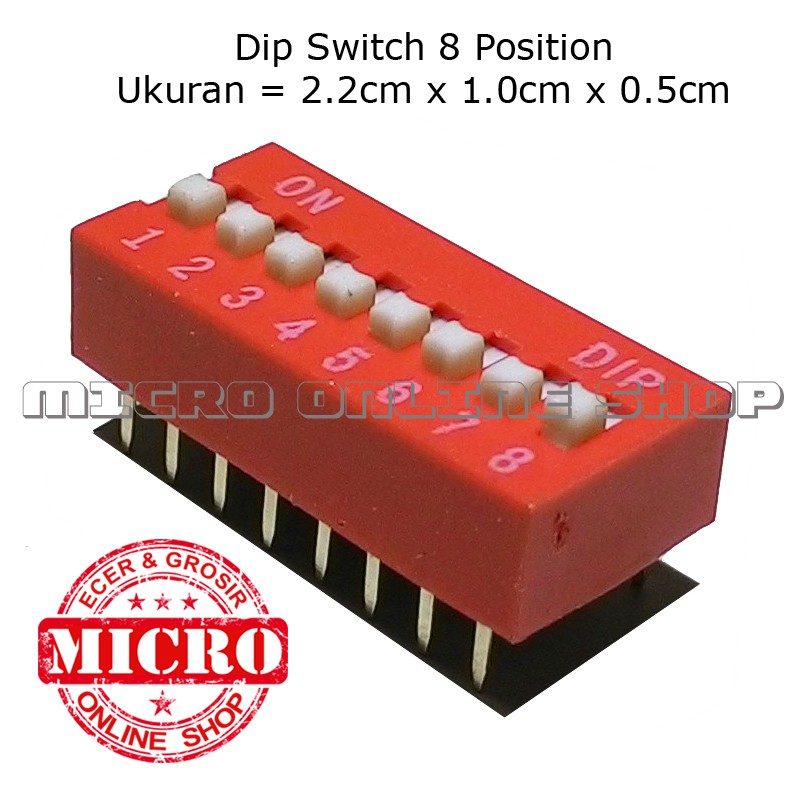 Jual Dip Switch 8 position 8 Pin / Slide Dip Switch / Dip Switch ...