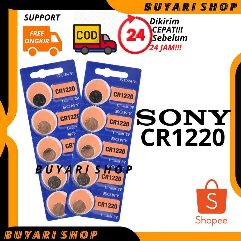 Jual ORIGINAL!!! Baterai CR1220 3V Sony / Batre Jam Tangan CR 1220 / Batere Kancing / Batrei ...