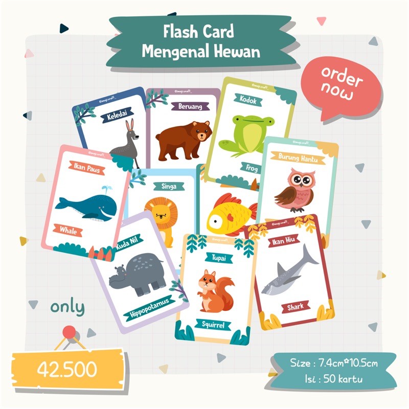 Jual Flash Card Mengenal Hewan (Kartu Edukasi Anak) | Shopee Indonesia