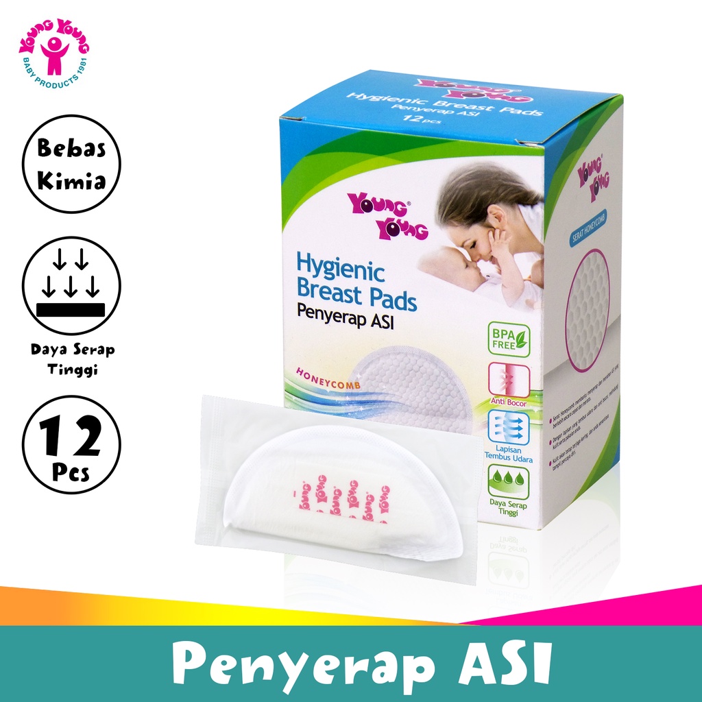 Jual YOUNG YOUNG Penyerap Asi Sekali Pakai 12 Buah Hygienic Breast Pads ...