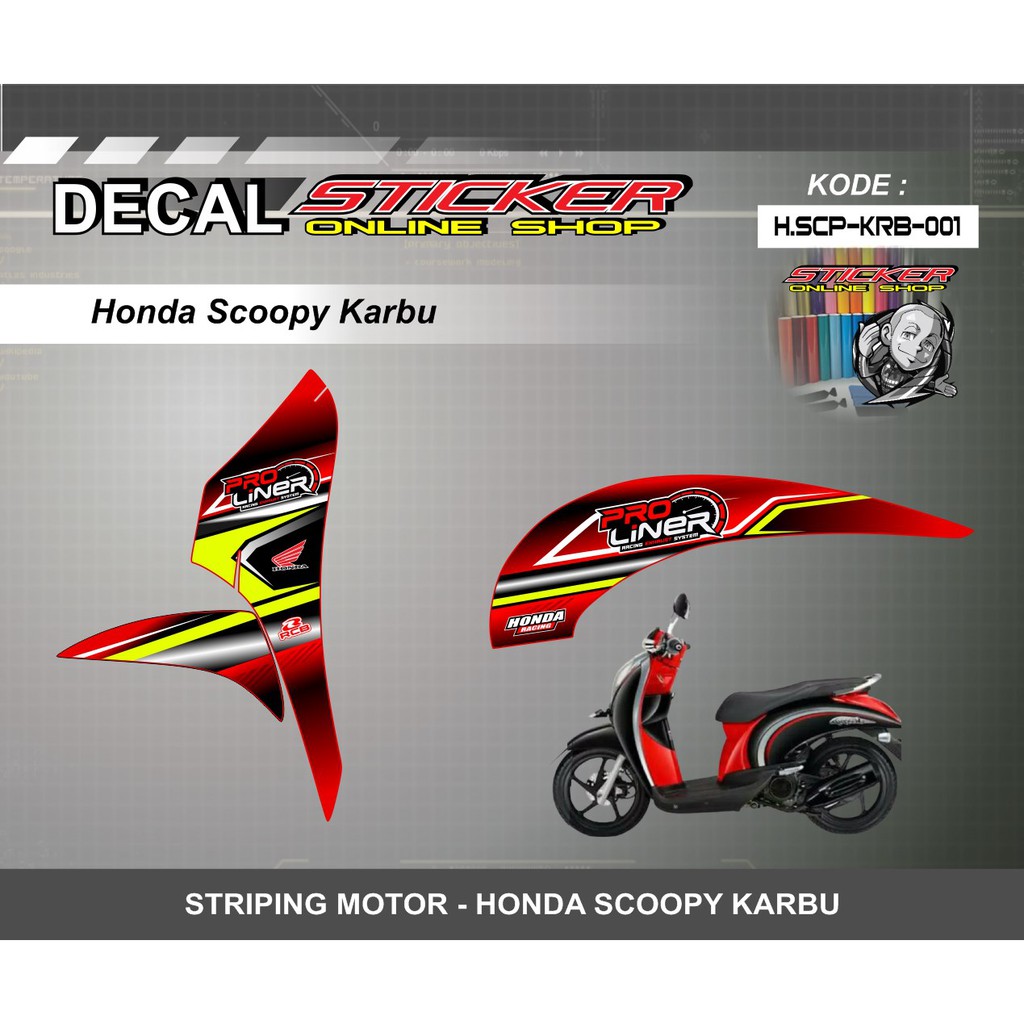 Jual STIKER MOTOR HONDA SCOOPY KARBU DECAL STRIPING VARIASI RACING ...