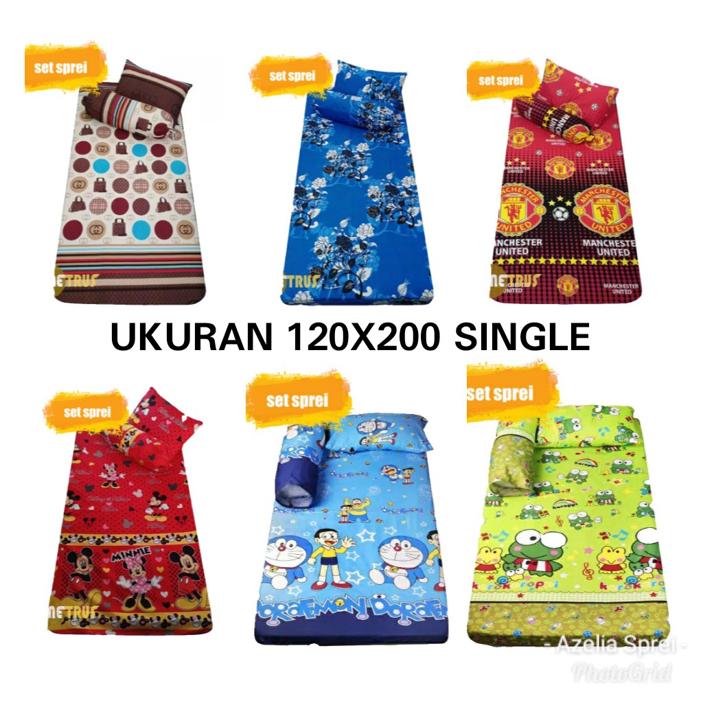 SPREI SINGLE UKURAN 120X200 POLYMICRO MOTIF KARAKTER | Shopee Indonesia