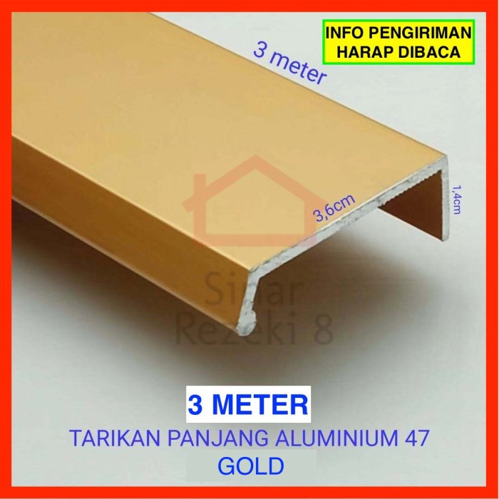 Jual Handle Panjang Rose GOLD Profil Aluminium Lis Pintu Edging Frame ...
