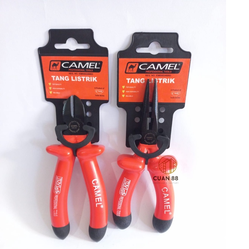 Jual Camel Tang Lancip Listrik Tang Potong Listrik 6inch / Tang Listrik 1000Volt Gg karet ...