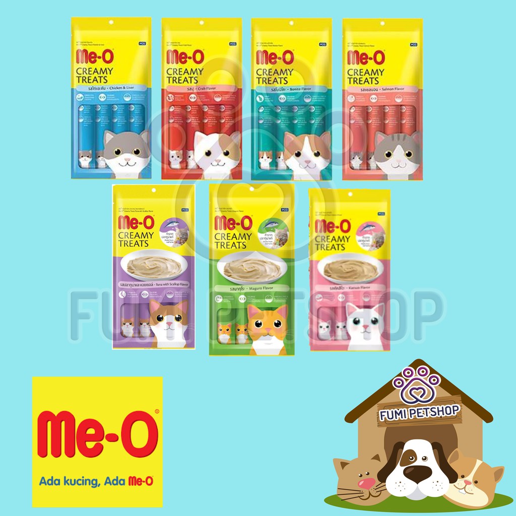 Jual MeO Me-O Creamy Treats Snack Kucing Rasa Salmon Flavor 1 pack 60gr ...