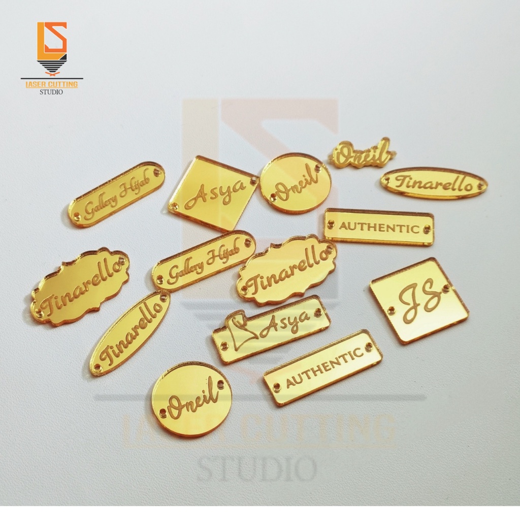 Jual Label Akrilik Custom | Label Produk, Hijab, Tas, Baju | Label ...