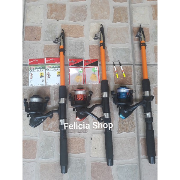 Jual 1 satu sett Set Joran Stick Katrol Reel Pancingan Murah Alat ...