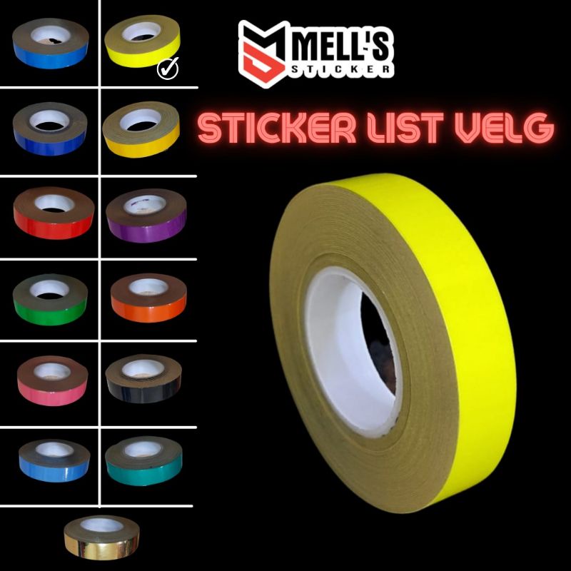 Jual stiker kuning lemon semi stabilo stiker motor list roll 1 cm * 5 ...