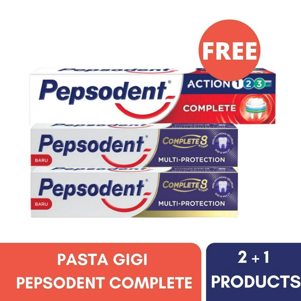 Jual Pepsodent Complete 8 Multi Protection 150g x2 Free Pepsodent ...
