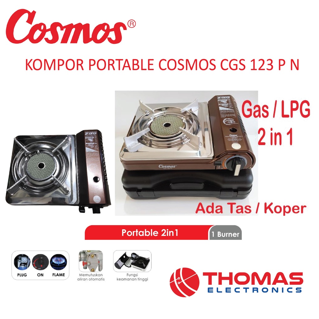 Jual Kompor Gas Portable Cosmos 2 IN 1 CGS123P CGS 123P CGS 123 P ...