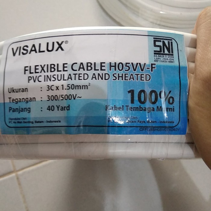 Jual VISALUX Kabel NYMHY 3 core x 1.5mm Listrik Asli tembaga Harga Per ...