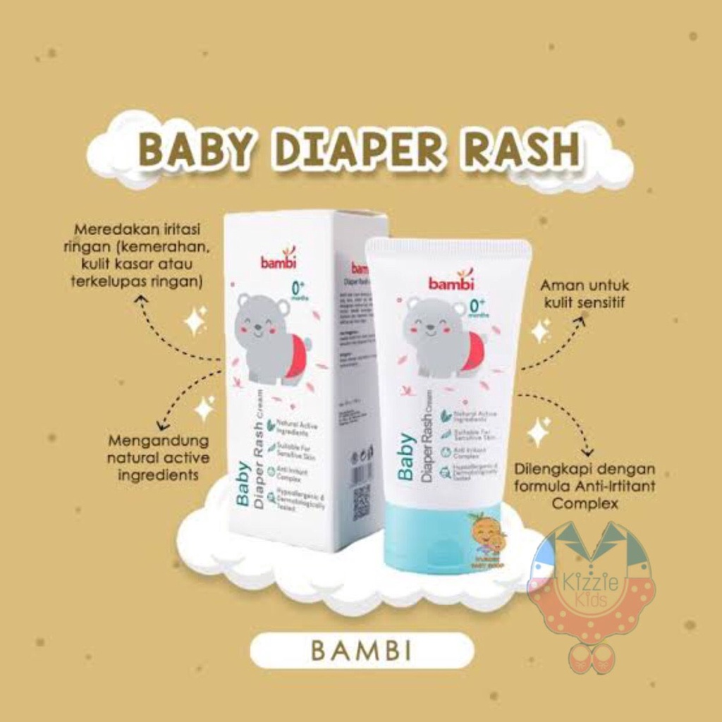 Jual Bambi Baby Diaper Rash Cream 0+month / Cream Ruam Popok Bayi | Shopee Indonesia