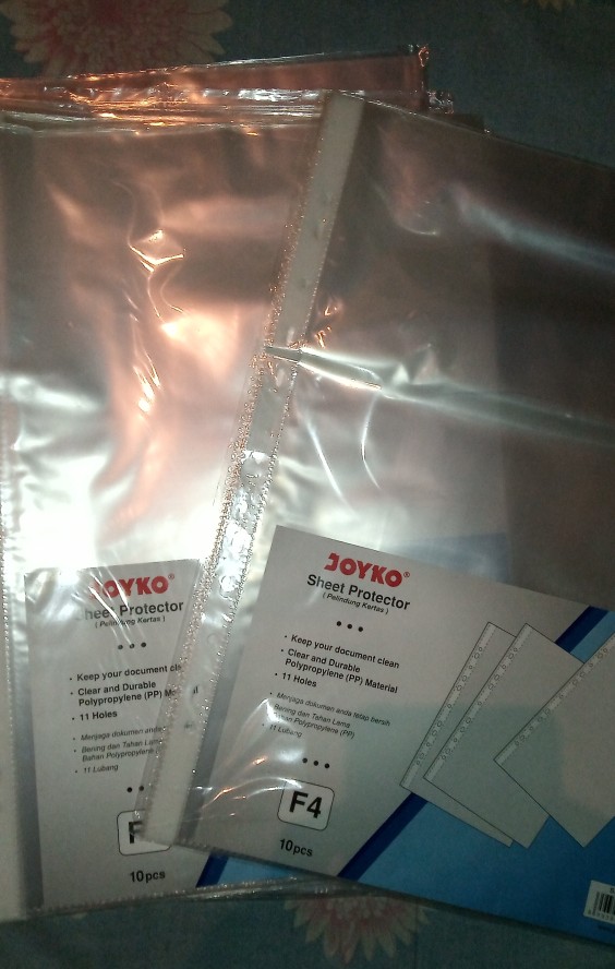 Joyko Pocket Sheet Protector A4 F4 Poket Wadah Plastik Binder Ordner ...