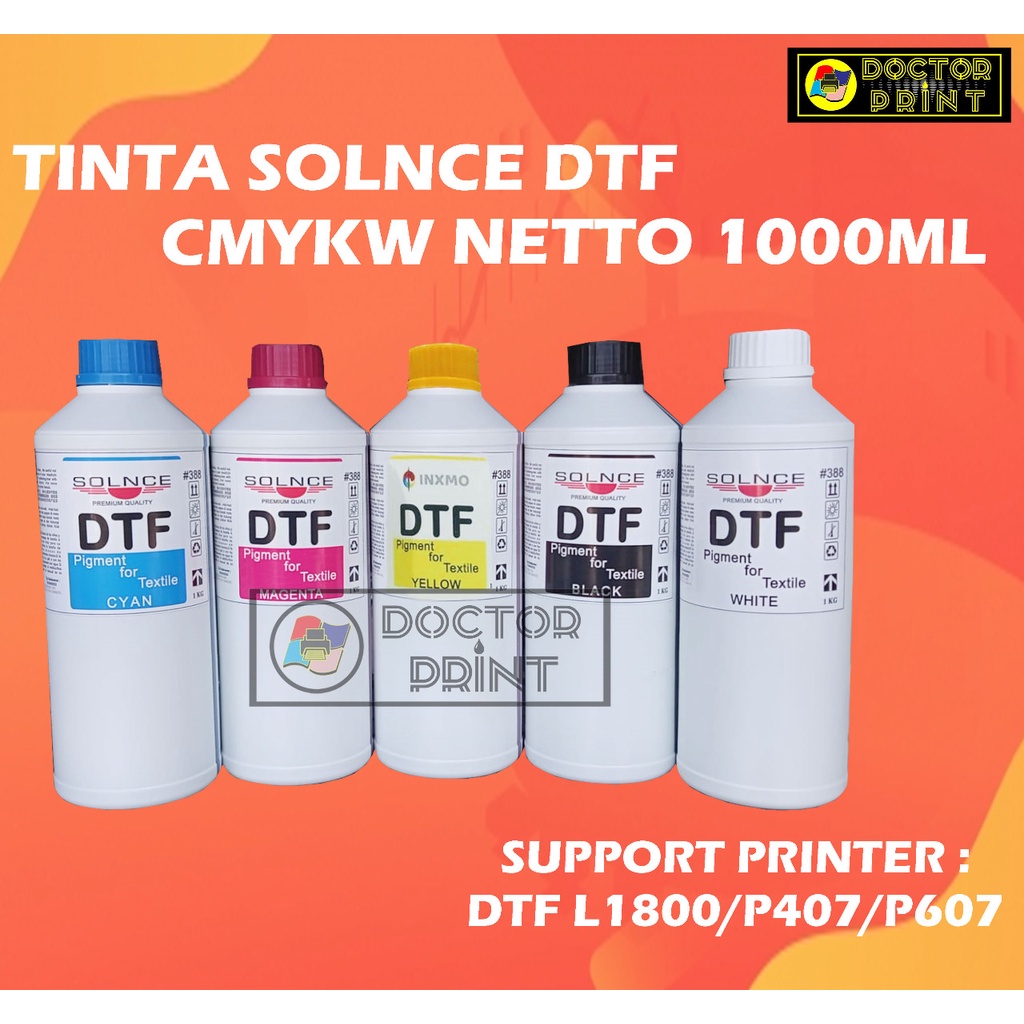 Jual Tinta DTF SOLNCE CMYKW Kemasan 1Liter | Shopee Indonesia