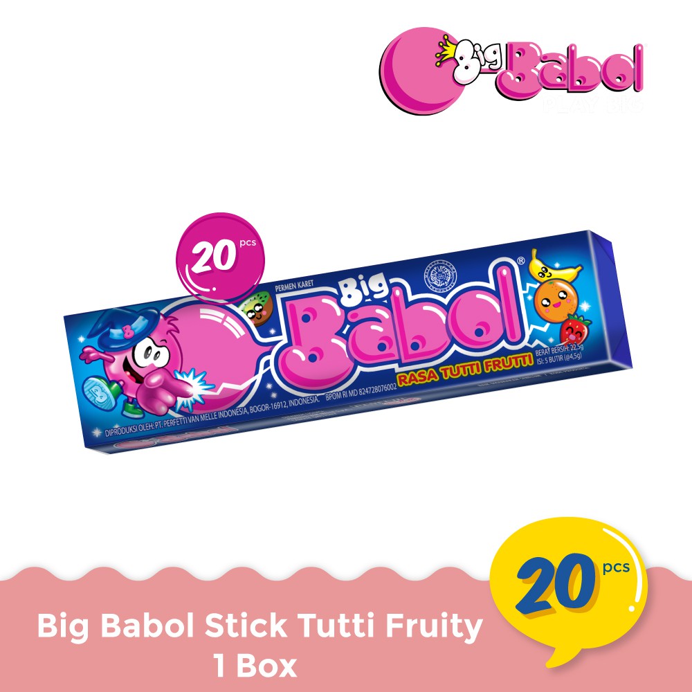 Big Babol Stick Box Permen Karet Tutti Fruity (20 stick) | Shopee Indonesia