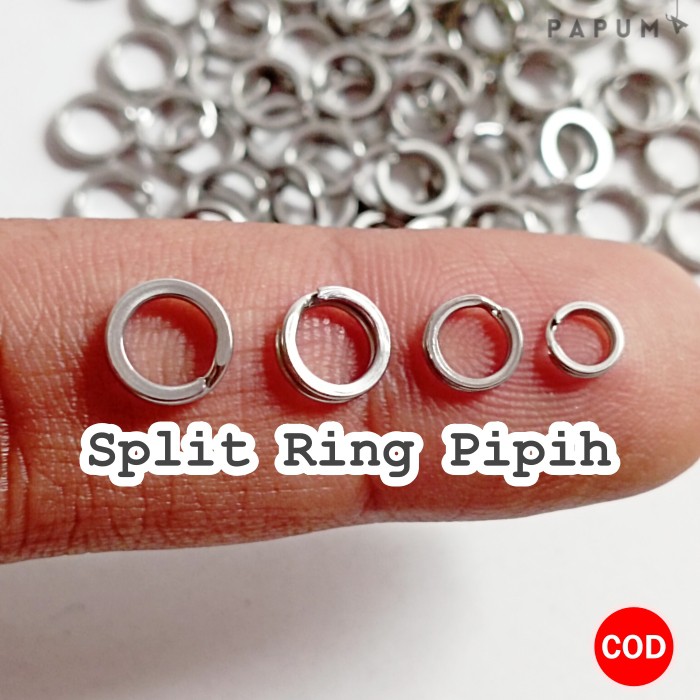 Jual 10pcs Split Ring Pipih/Gepeng Split Ring Pancing Tebal Ukuran ...