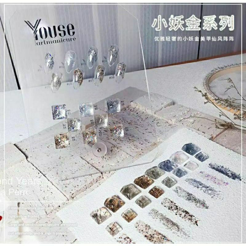 Jual YOUSE GLITTER SERIES SET KUTEK GEL SERIES GELITER 15ML FREE NAIL ...