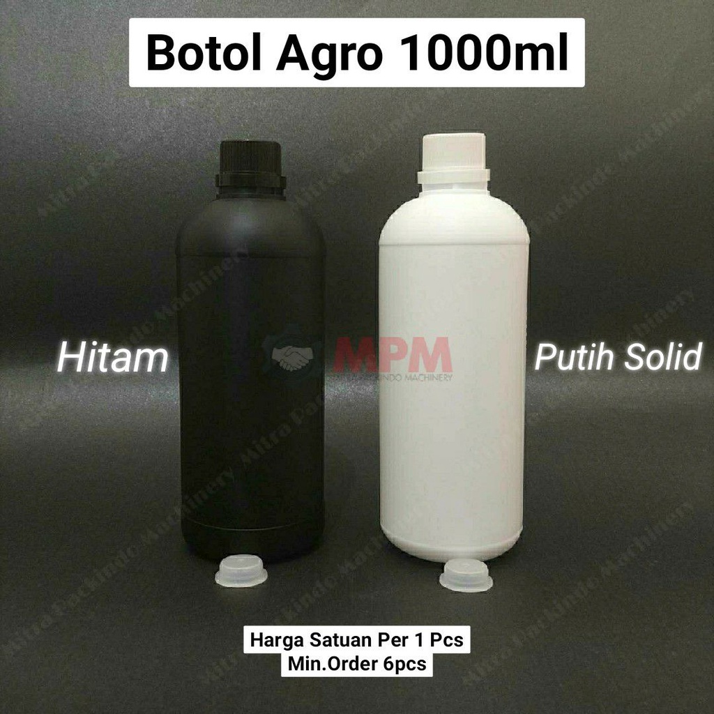Jual Botol Agro HDPE Putih Hitam 1000m 1L / Botol Labor 1000 ml 1 L | Shopee Indonesia