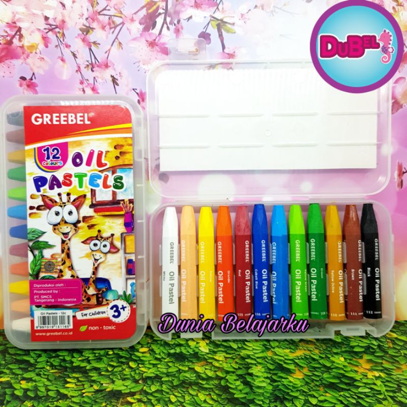 Jual Crayon Greebel Oil Pastel 12 Warna / Krayon Greebel Indonesia ...