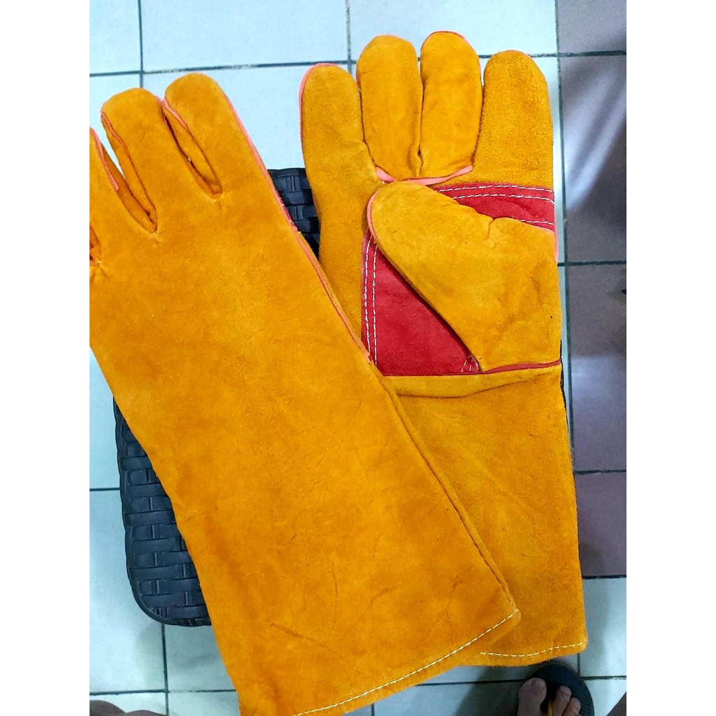 Jual Sarung Tangan Las Kulit Warna Kuning | Welding Glove untuk ...