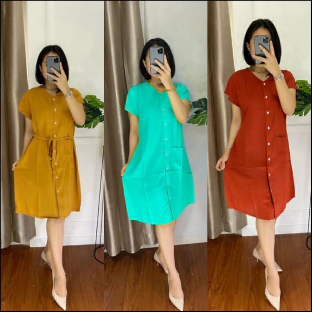 Jual Daster Polos Full Kancing Dres Polos Kancing Depan Bahan Rayon ...