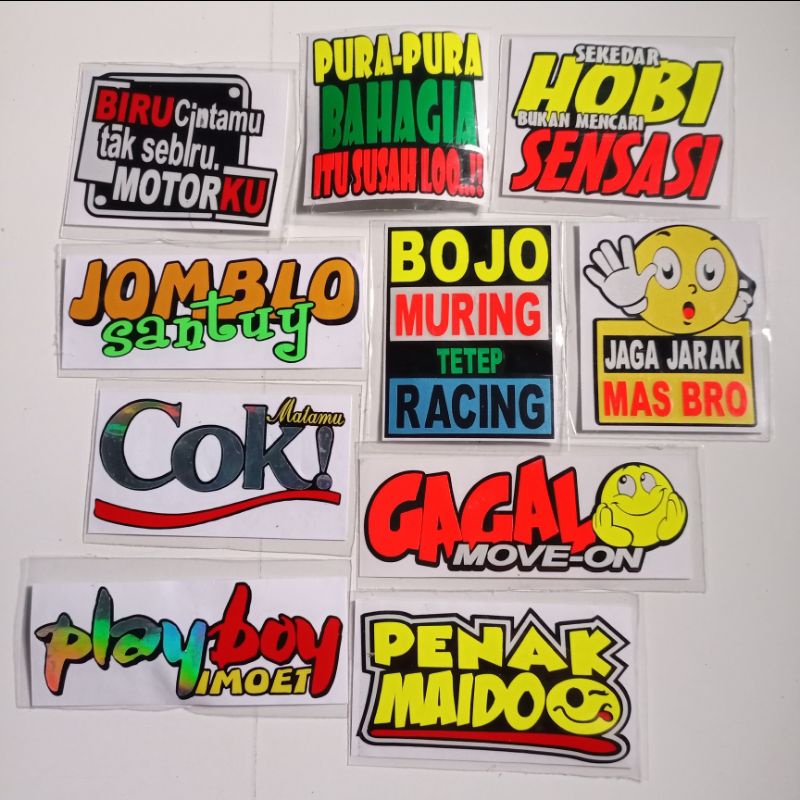 Jual Stiker Cutting Motor Mobil Tulisan kata-kata lucu warning murah berkualitas | Shopee Indonesia