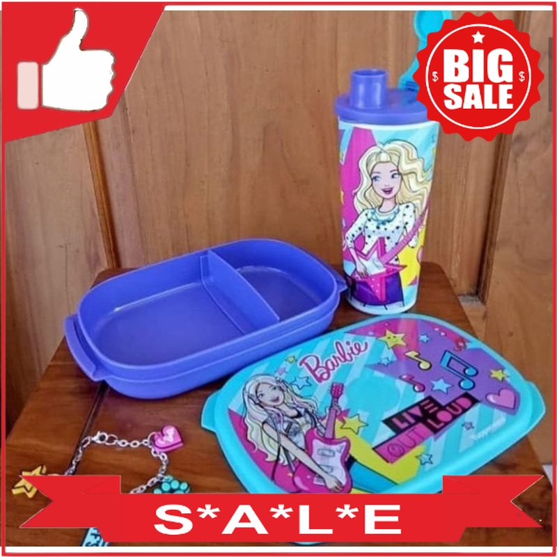 Jual Tupperware Barbie Lunch Set - Music With Gift Tupperware Original ...