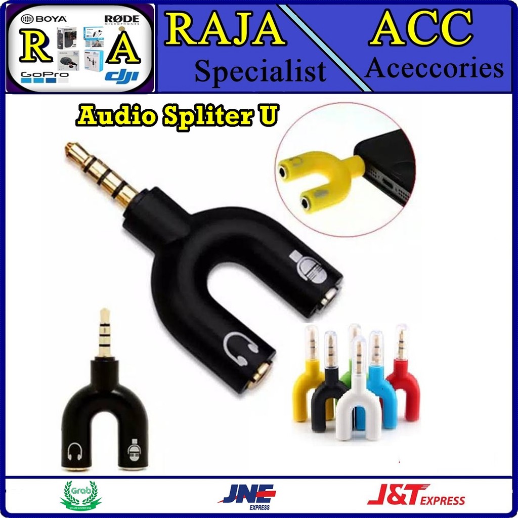 Jual Audio Jack 3.5mm Splitter U 2 in 1 Mic Headset | Shopee Indonesia